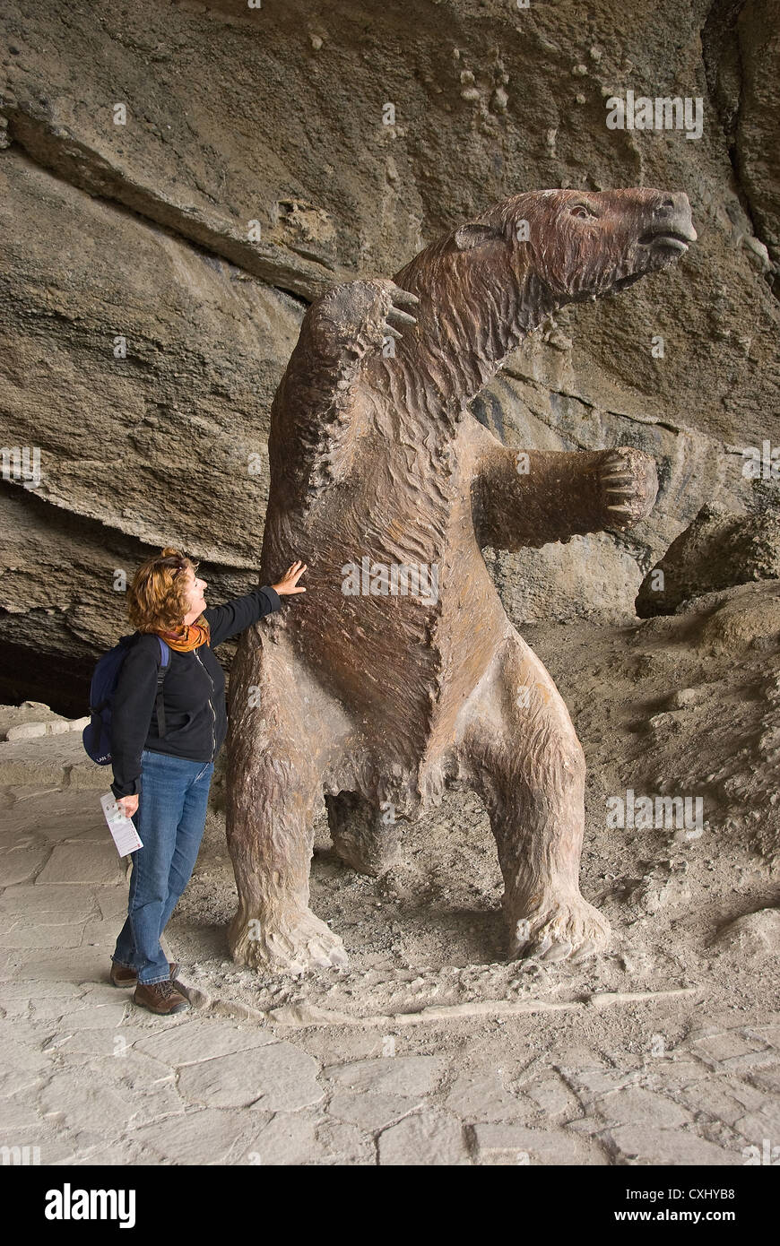 Elk198-4255v Chile, Puerto Natales, Milodon cave with Milodon statue ...
