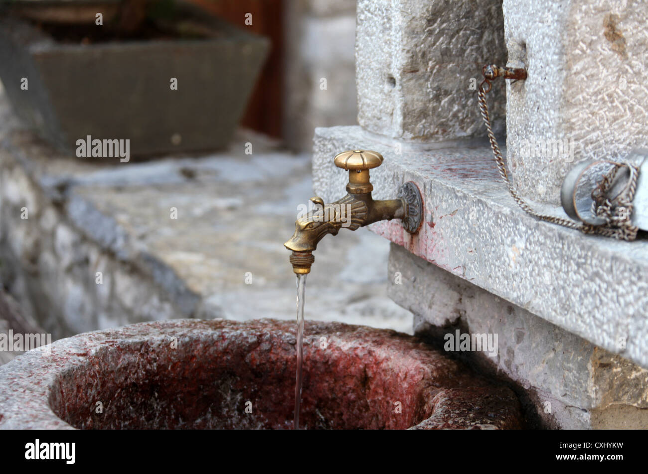 Drinking Water at The Saint Naum Monastery at Ohrid in Macedonia Stock ...