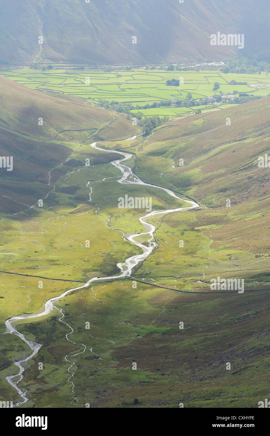 View over Mosedale and Mosedale Beck towards Wasdale Head in the ...