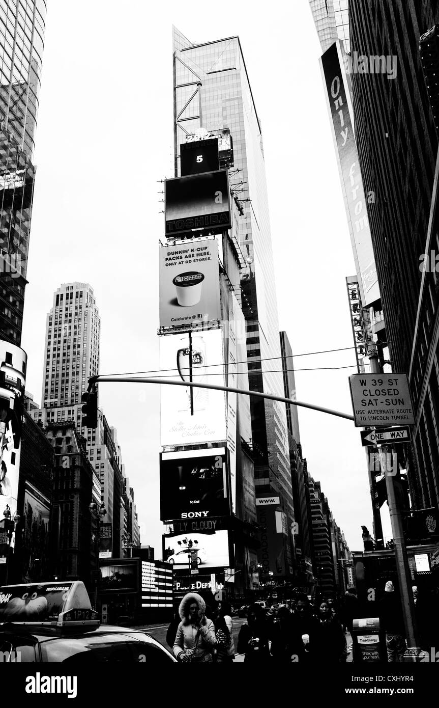 Cars buildings times square new york Stock Photo - Alamy
