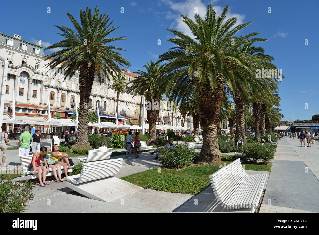 The Riva Waterfront, Split, Split-Dalmatia County, Croatia Stock Photo ...