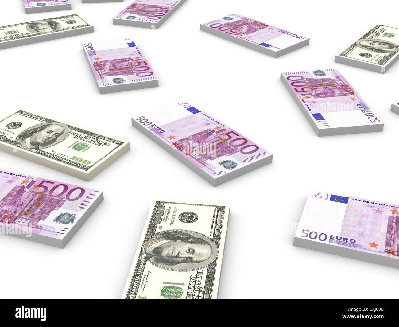 Dollar bill and euro note Cut Out Stock Images & Pictures - Alamy