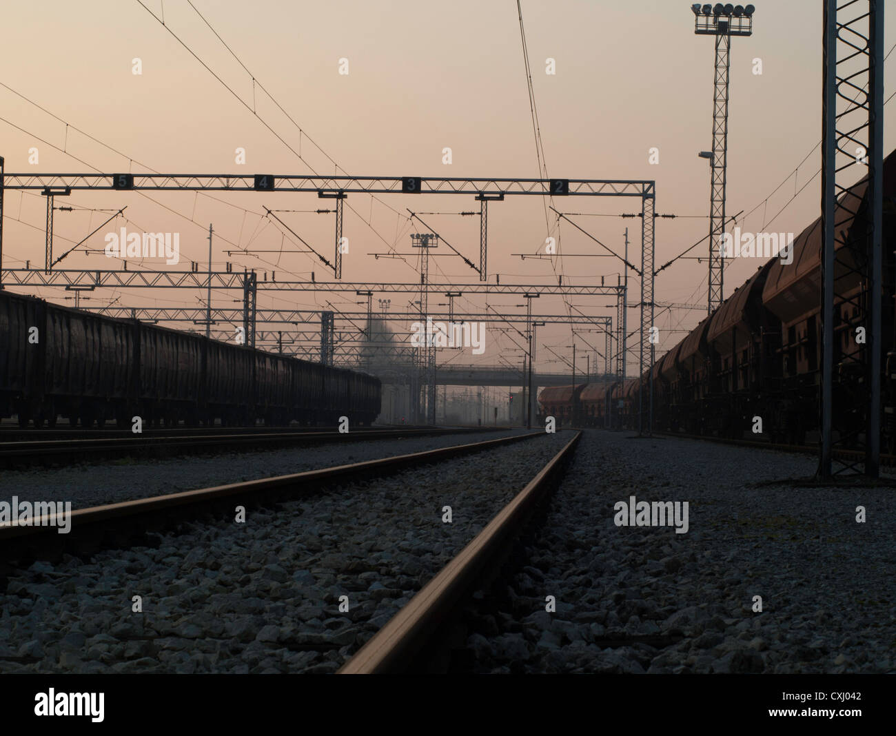 Train station; detail from unusual perspective Stock Photo - Alamy