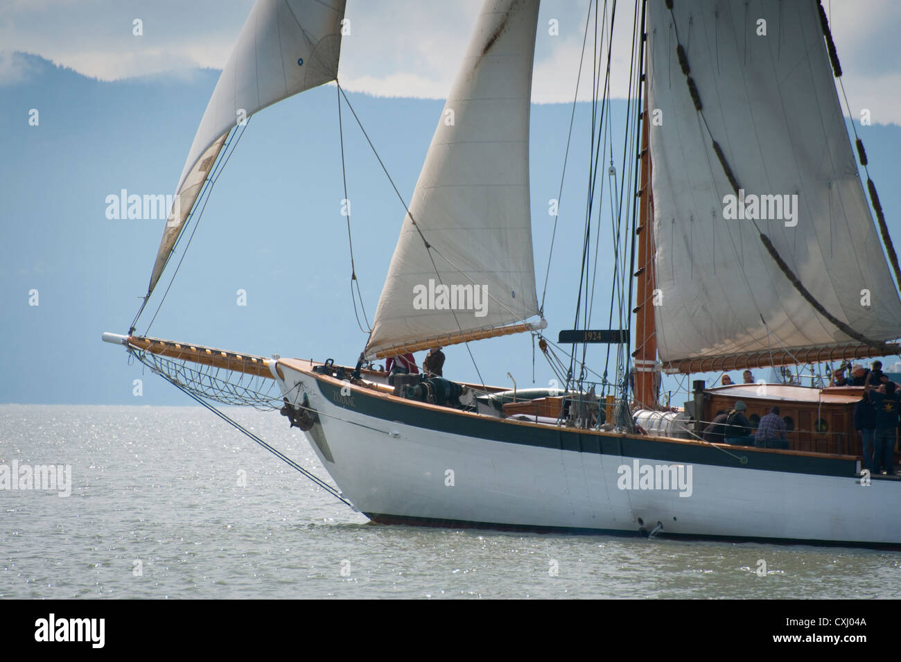 A Puget Sound schooner race on Bellingham Bay, Washington State Stock ...