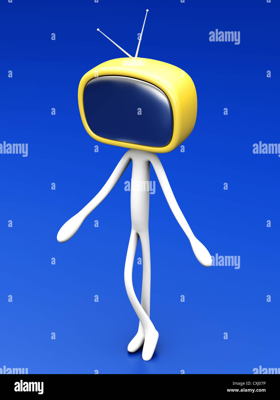 Figure with tv as head hi-res stock photography and images - Alamy