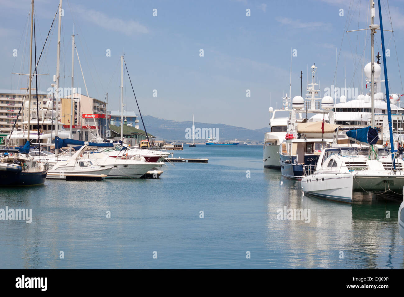 Photo of port at Ocean Village in Gibraltar, UK Stock Photo - Alamy