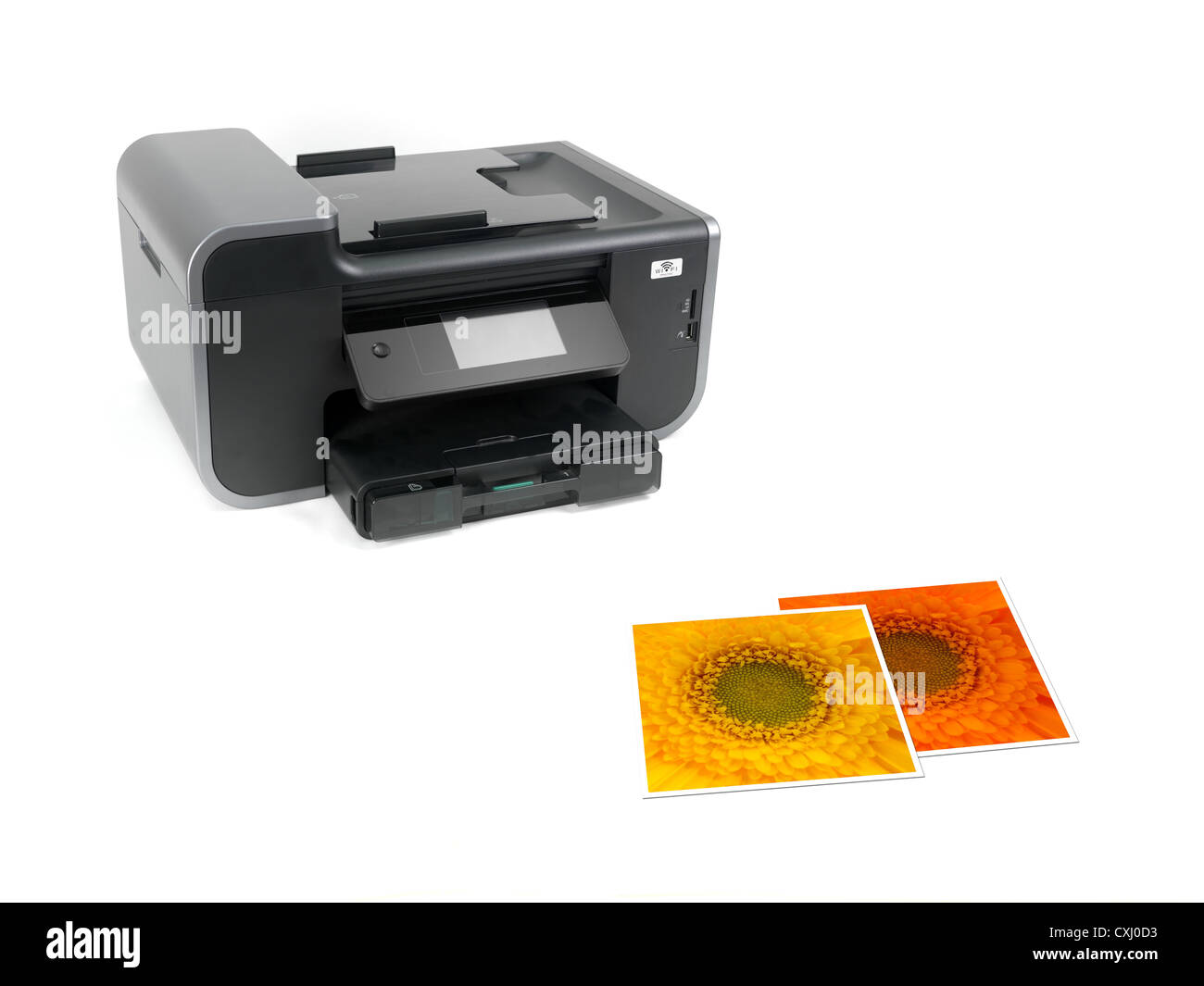 A multi function printer isolated against a white background Stock ...