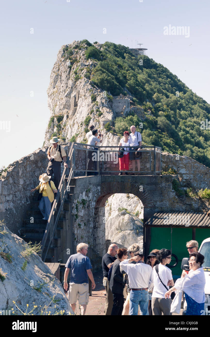 Tourists people on the Rock of Gibraltar Stock Photo - Alamy