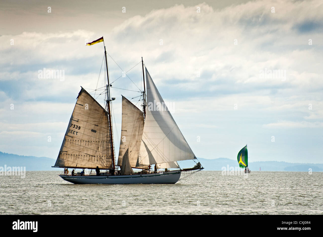 A Puget Sound schooner race on Bellingham Bay, Washington State Stock ...