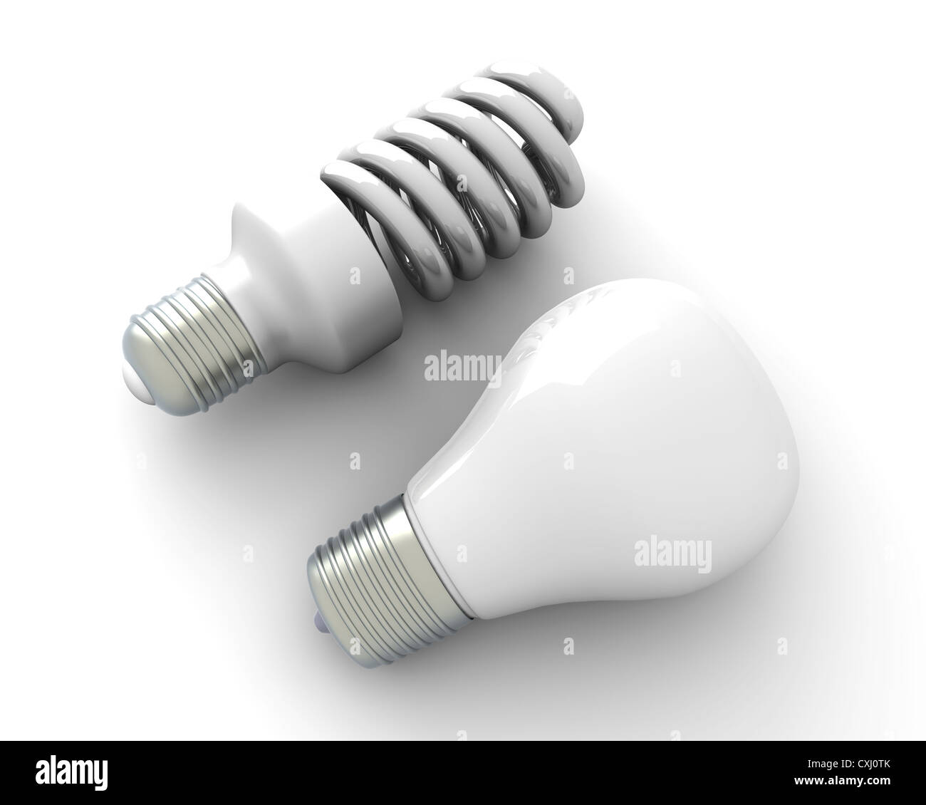 A classic and a modern energy saver light bulb Stock Photo - Alamy