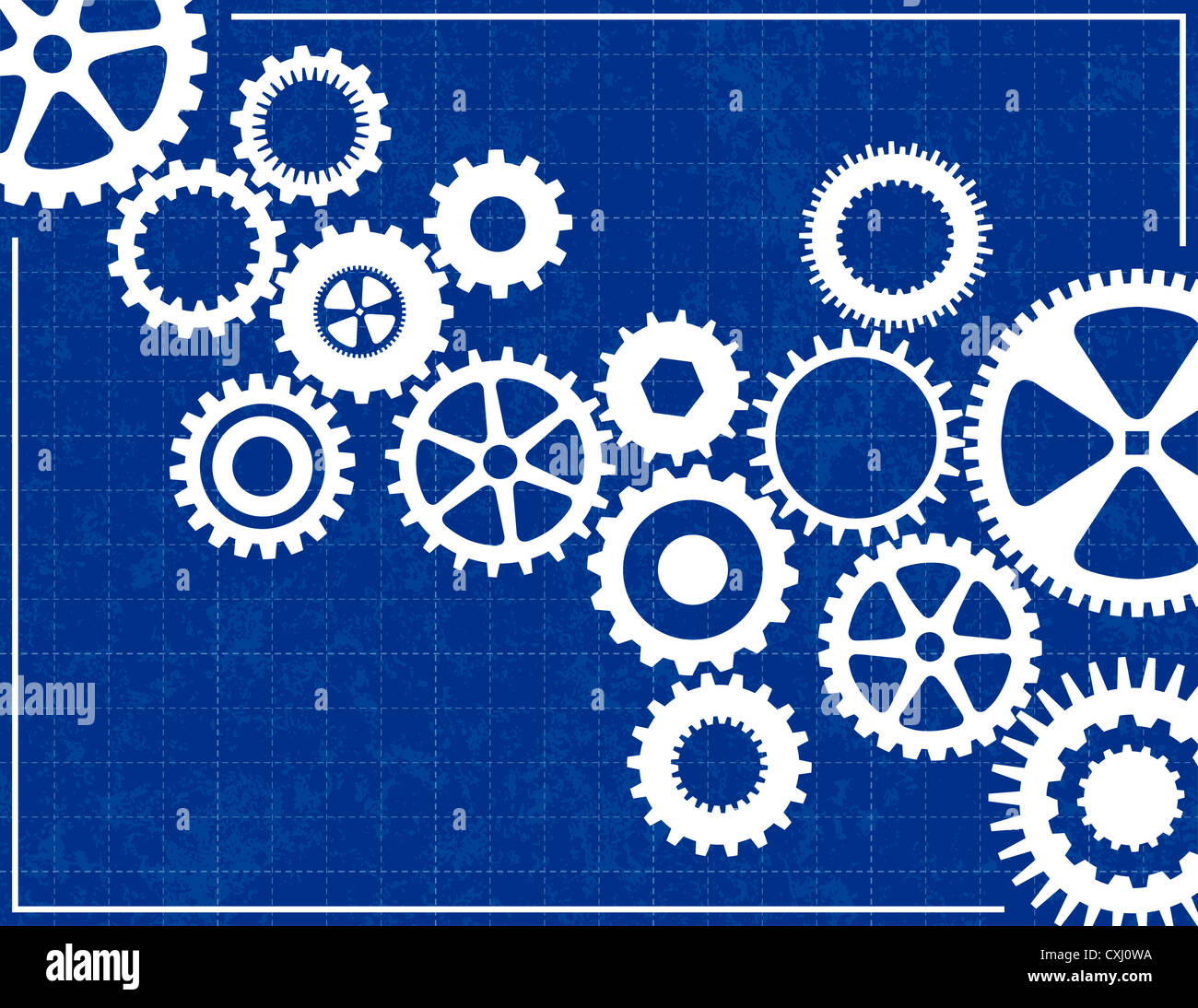 Cog blueprint background gear hi-res stock photography and images - Alamy