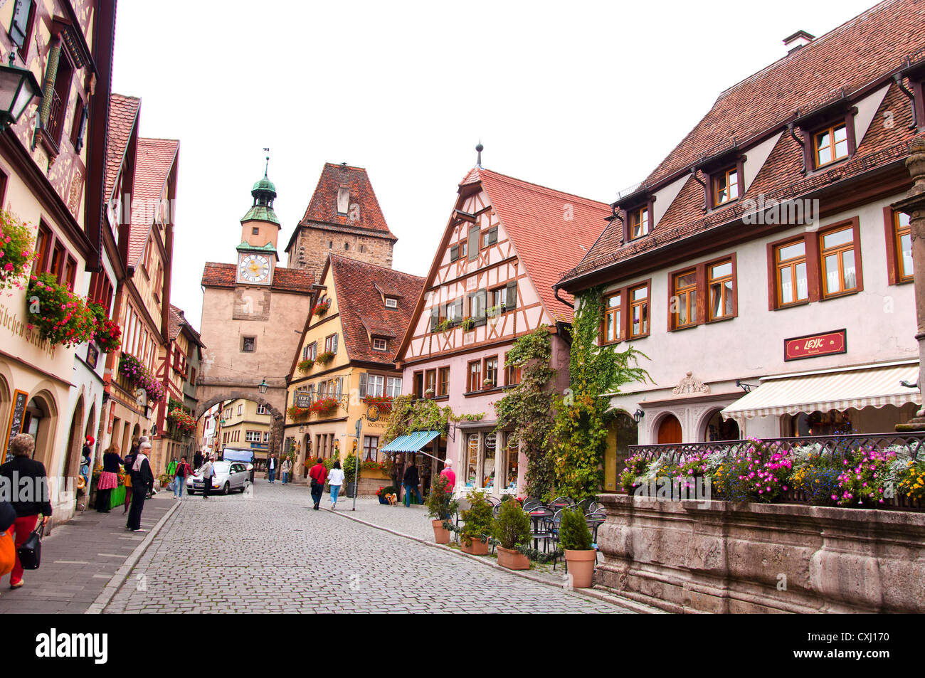 Rothenburg ob der Tauber, medieval town in Bavaria, Germany Stock Photo ...