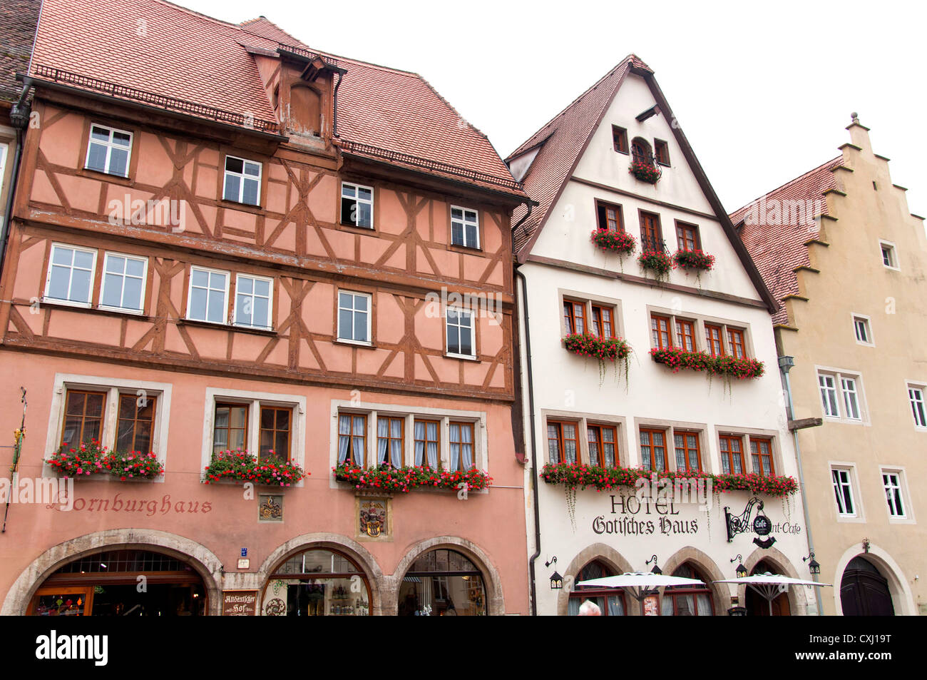 Rothenburg ob der Tauber, medieval town in Bavaria, Germany Stock Photo ...