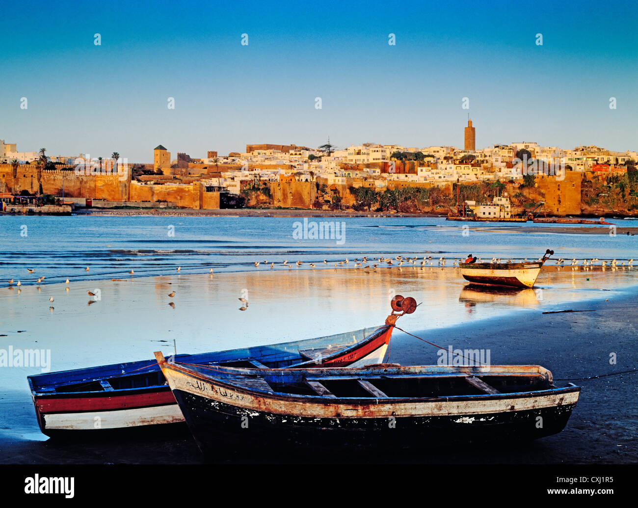 dawn in rio bouregreg and village of sale rabat morocco amanecer en el ...