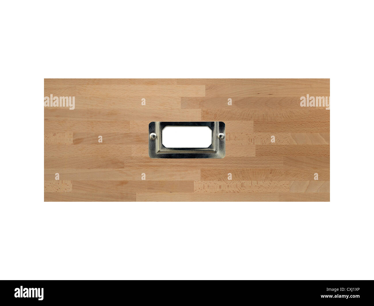 A close up image of a metal cabinet label Stock Photo - Alamy