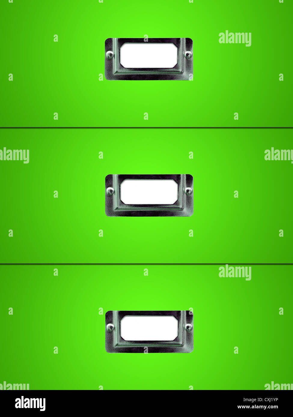 A close up image of a metal cabinet label Stock Photo - Alamy