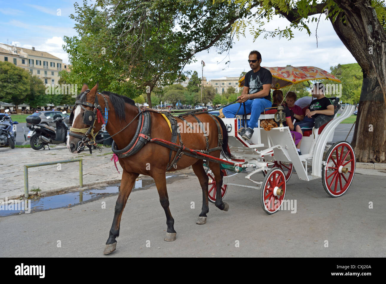 Horse carriage corfu town greece hi-res stock photography and images ...