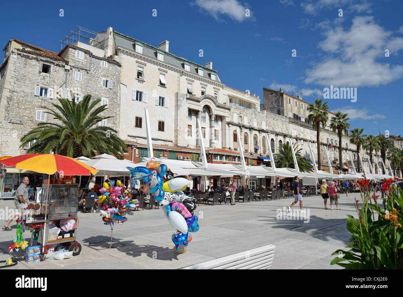 The Riva Waterfront, Split, Split-Dalmatia County, Croatia Stock Photo ...