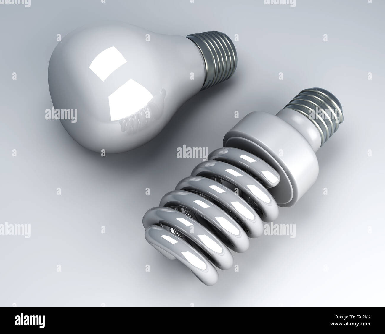 A classic and a modern energy saver light bulb Stock Photo - Alamy