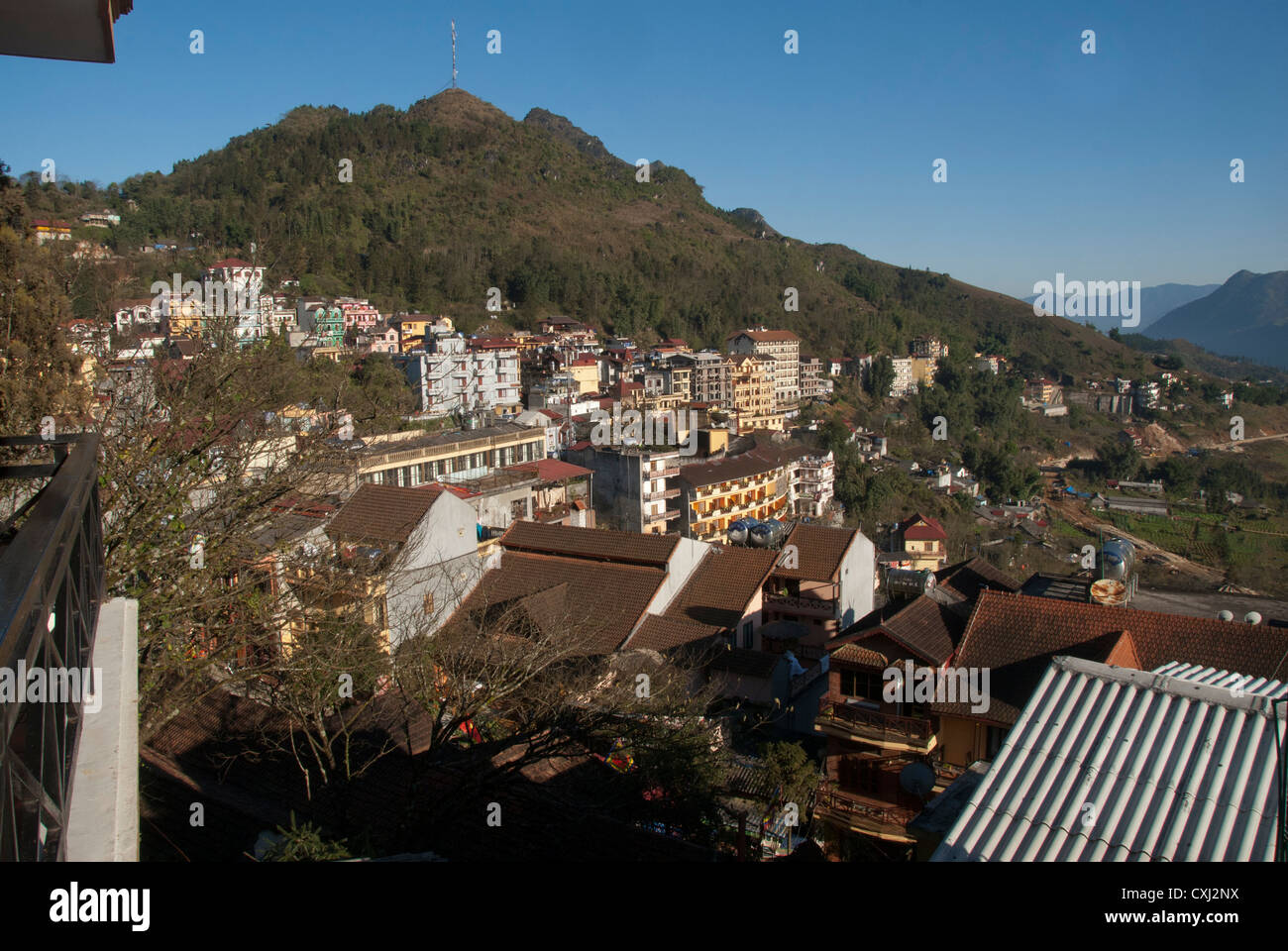 Buildings on hillside, Sapa, Vietnam Stock Photo - Alamy