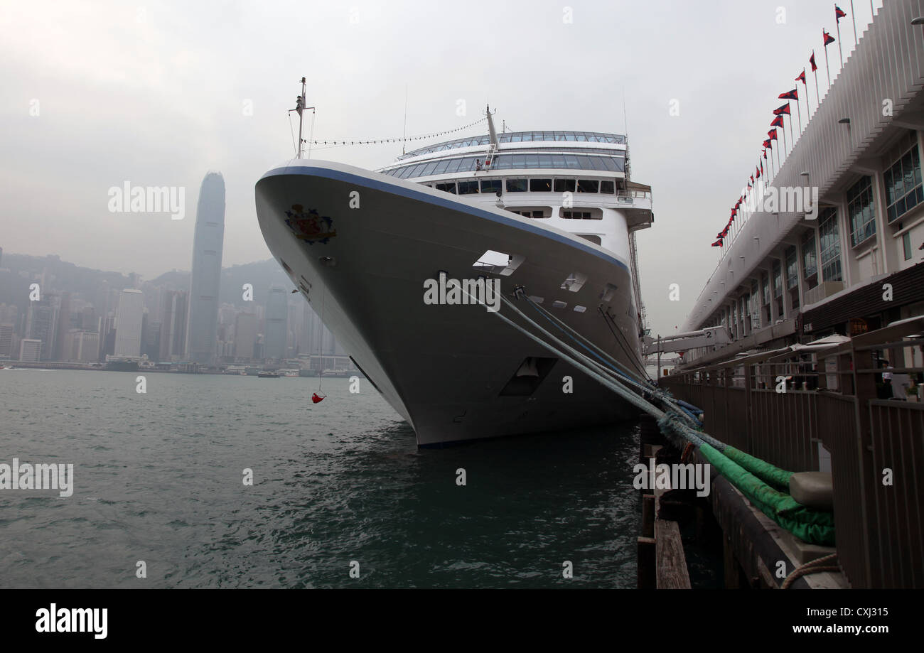 It's a photo of a big giant huge cruise ferry that is attached to the ...