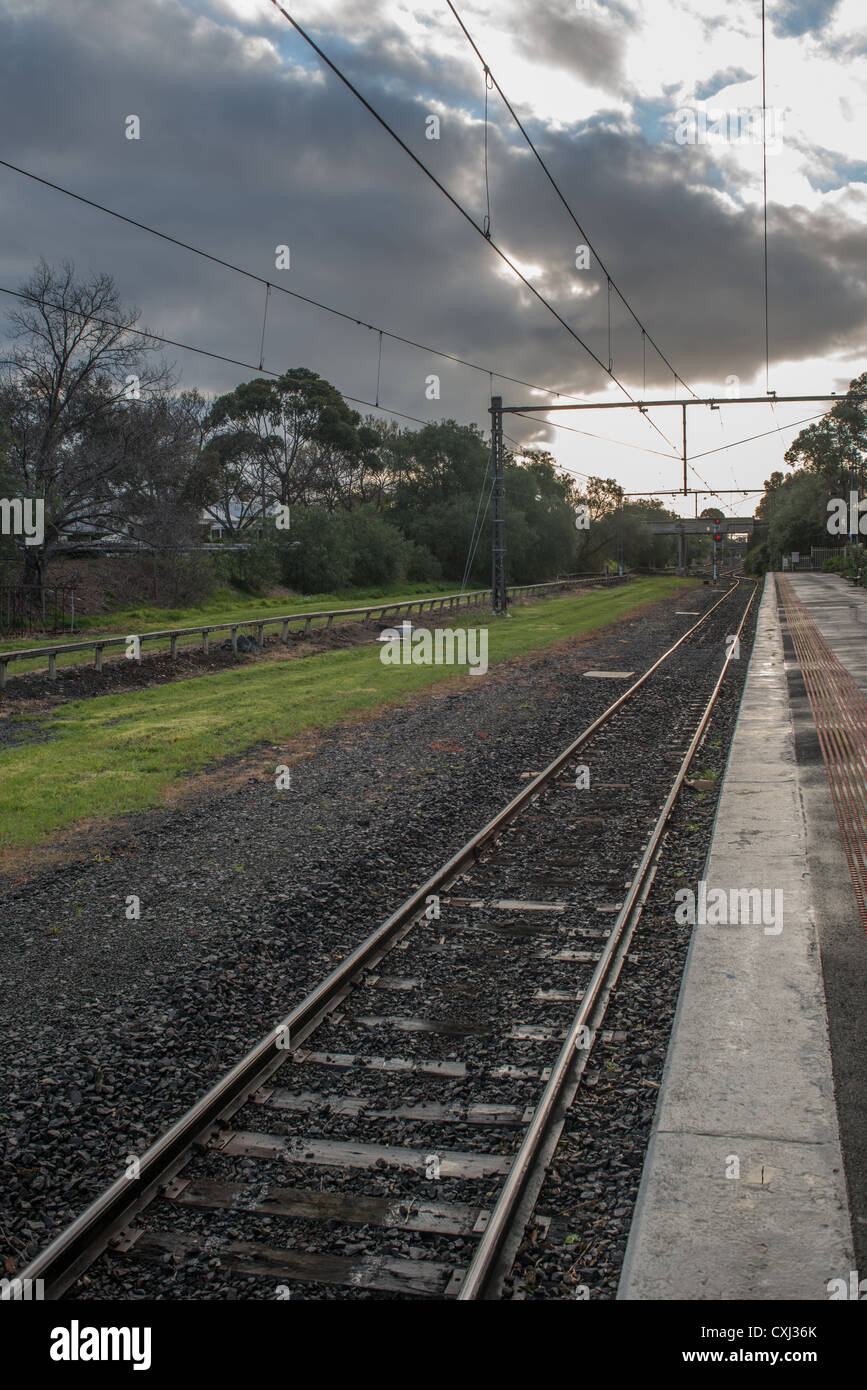 train platform melbourne Stock Photo - Alamy