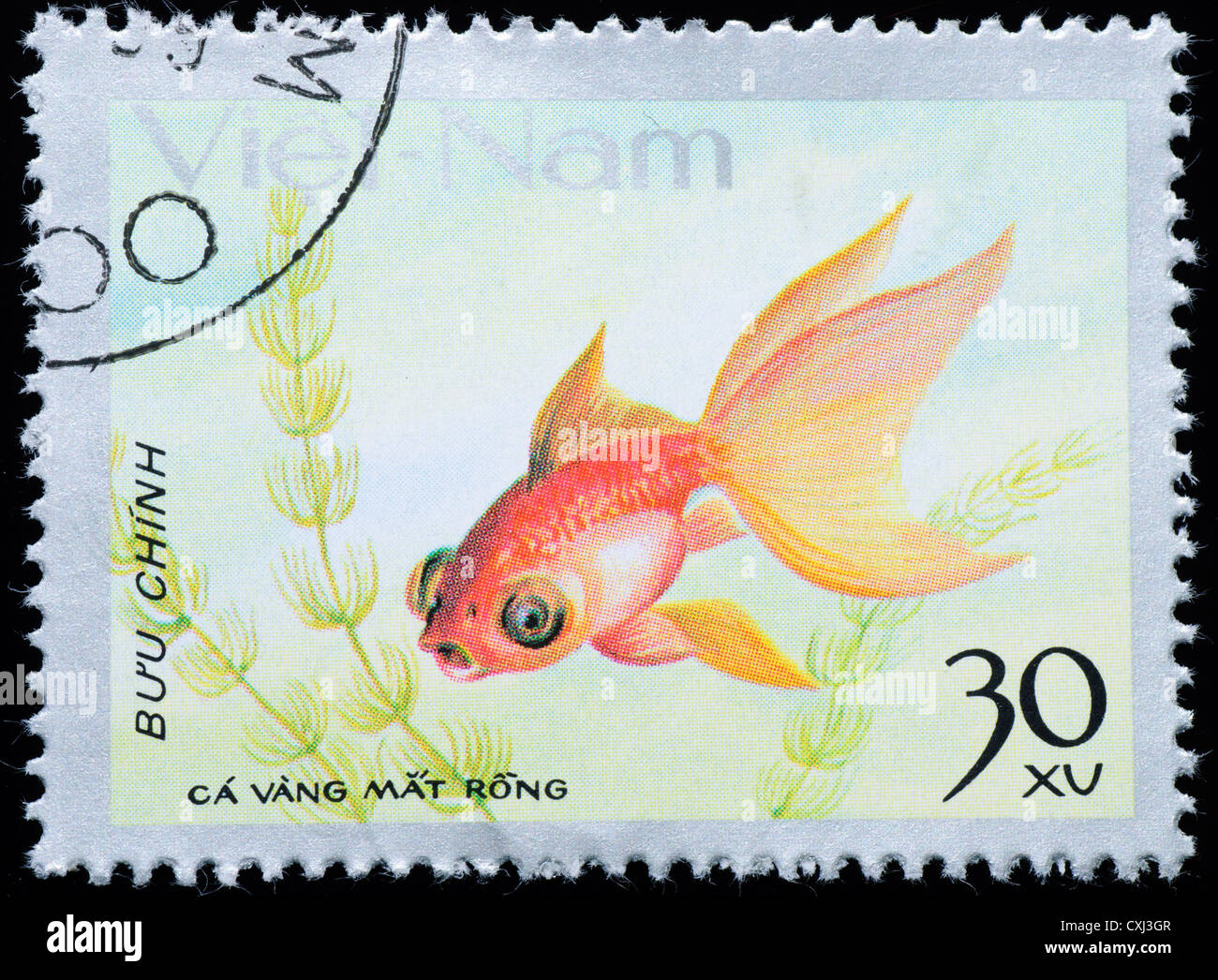 VIETNAM - CIRCA 1980: stamp animal goldfish Stock Photo - Alamy