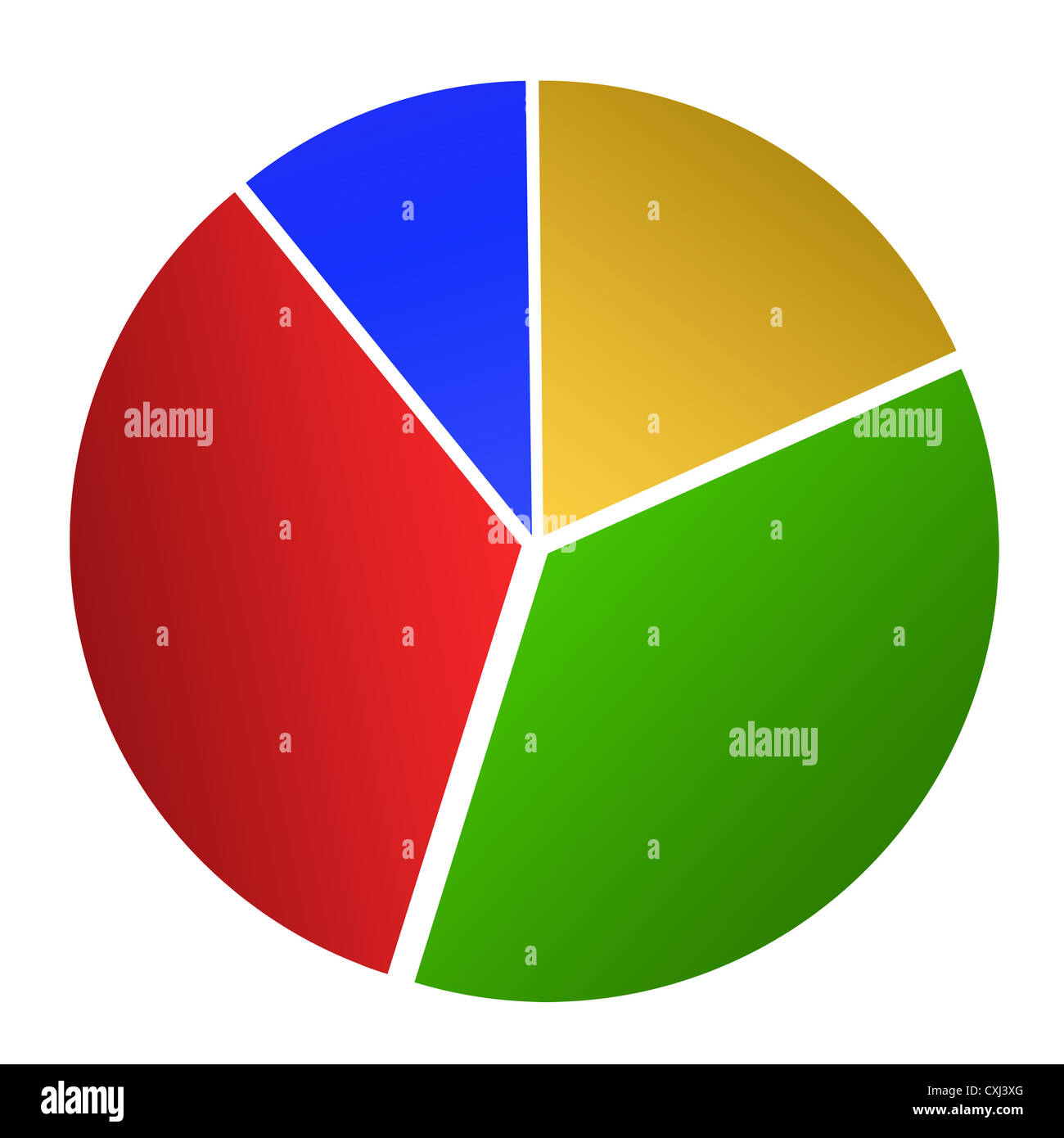 Pie graphs isolated against a white background Stock Photo - Alamy