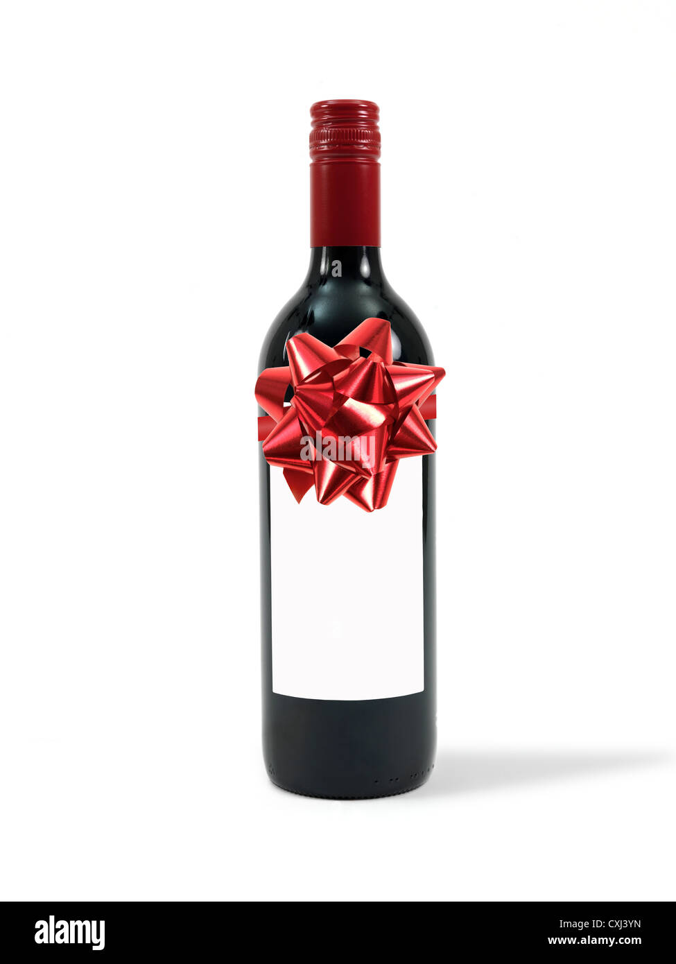A cleanskin red wine bottle isolated against a white background Stock ...