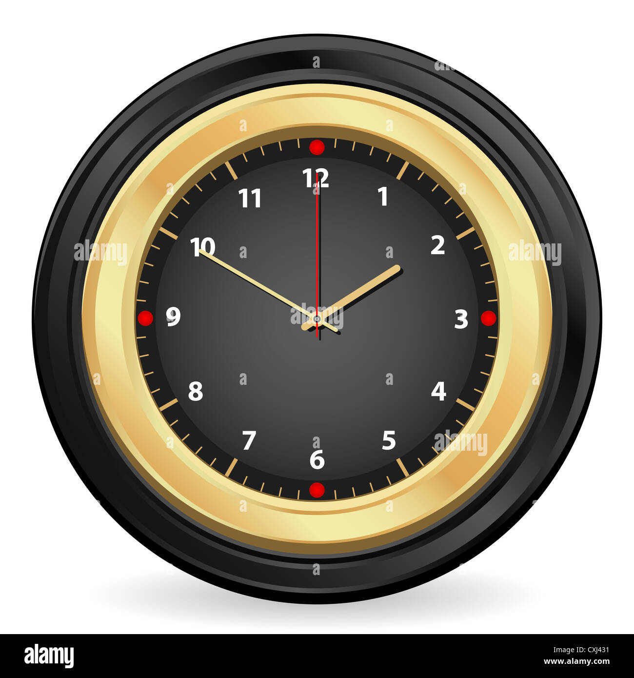 Clock isolated on white background Stock Photo - Alamy