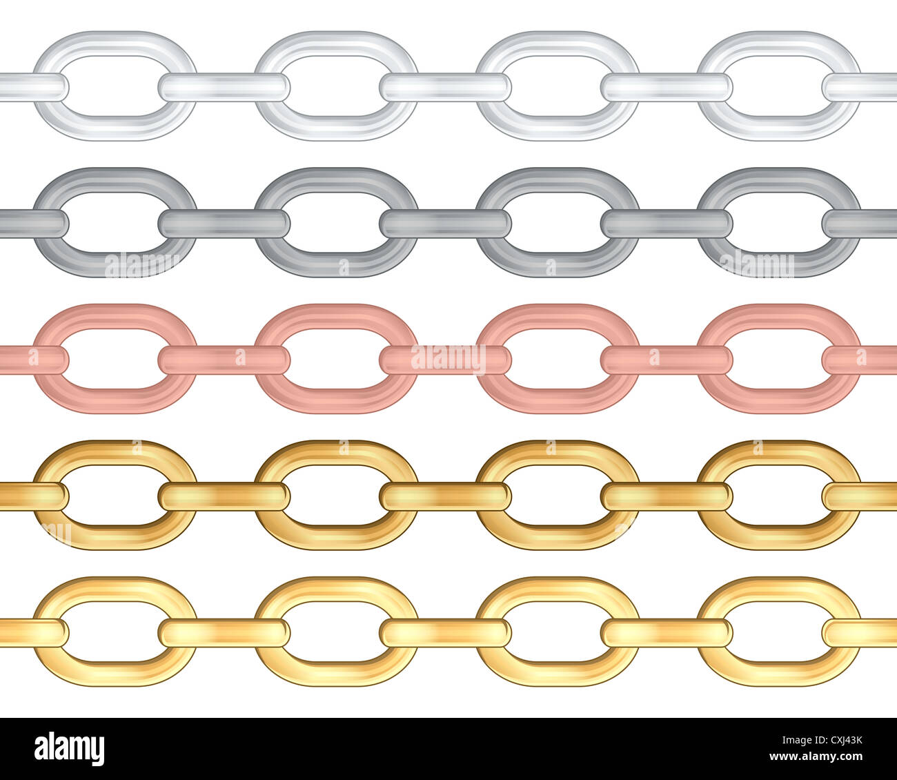 Chains isolated on white background Stock Photo - Alamy