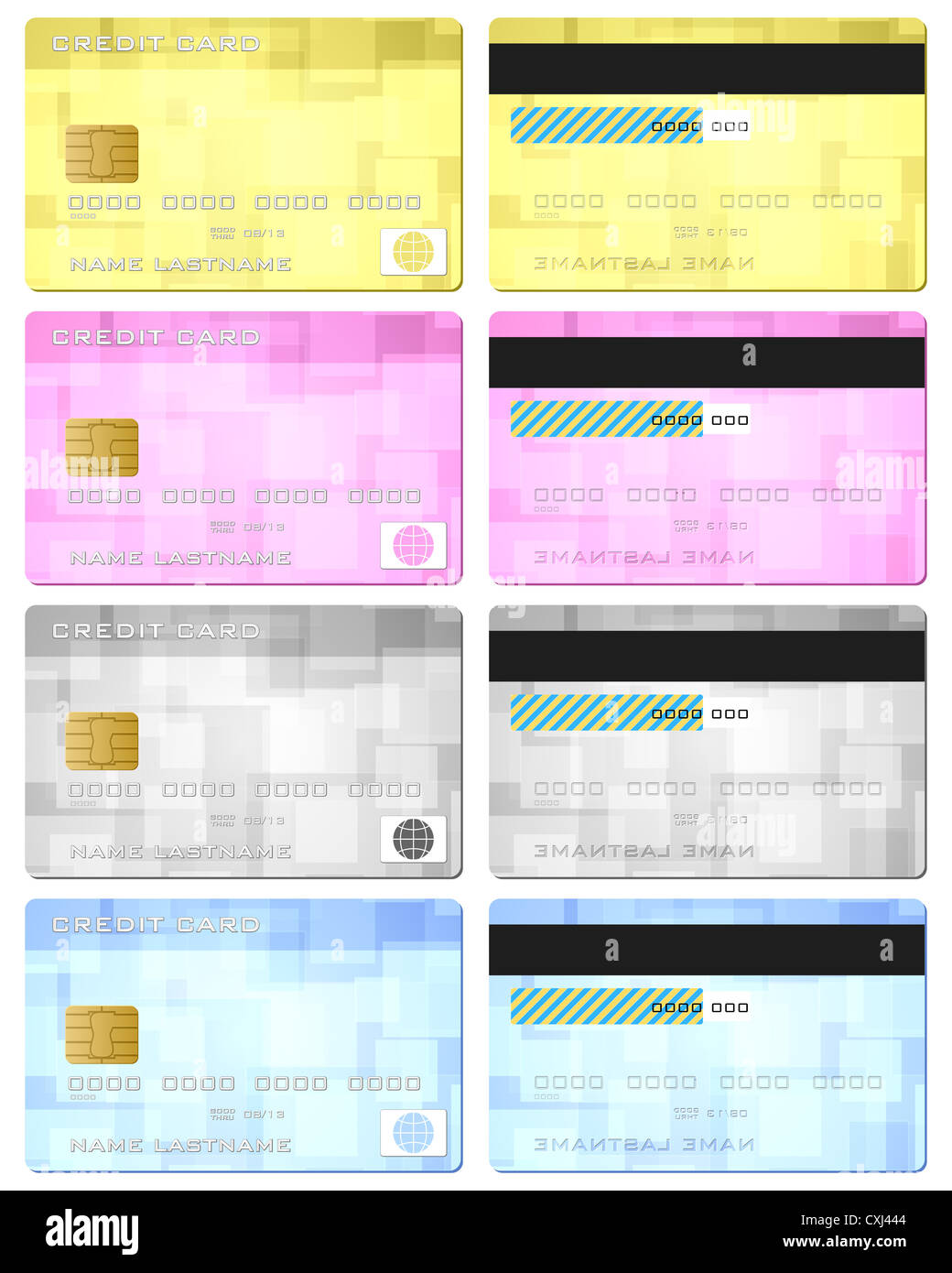 Credit card set on a white background Stock Photo - Alamy