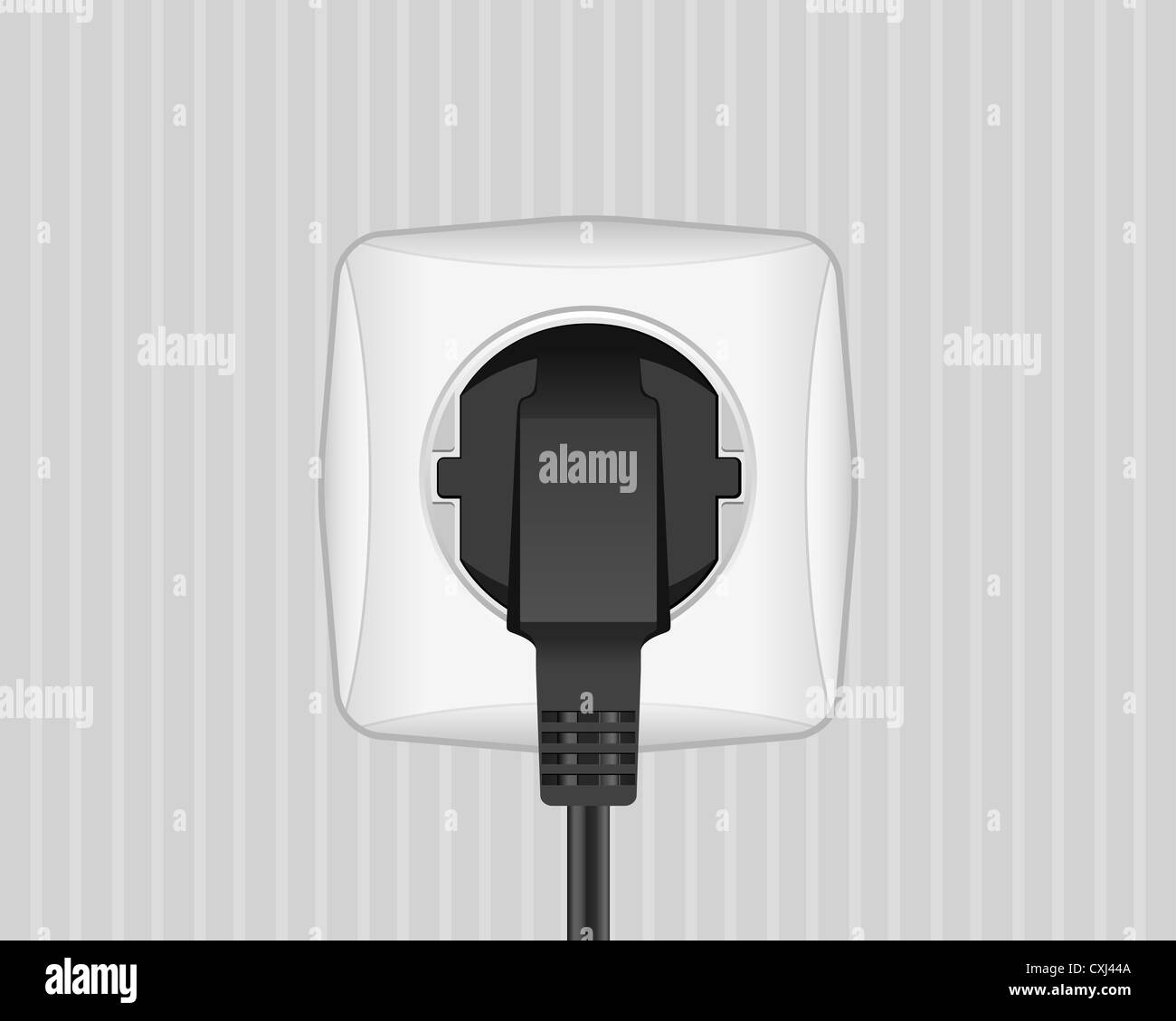 Electric plug and socket on a wall Stock Photo - Alamy