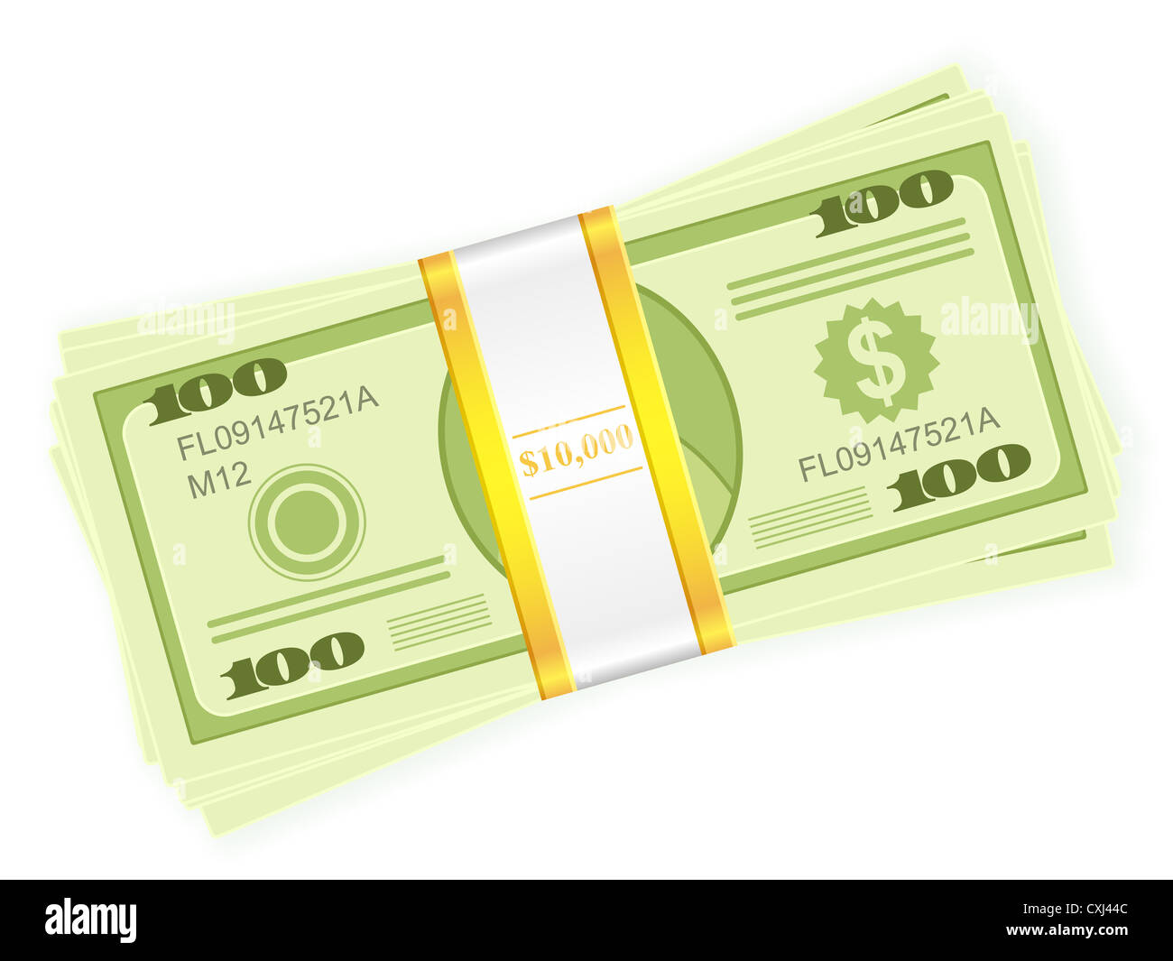 Hundreds dollar banknotes stack on a white background Stock Photo - Alamy