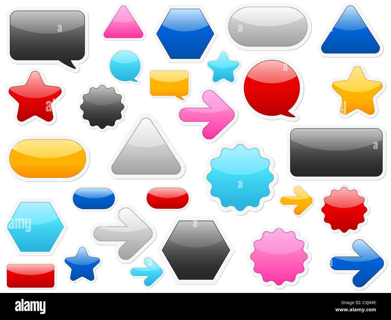 Different shapes and color empty icon Stock Photo - Alamy