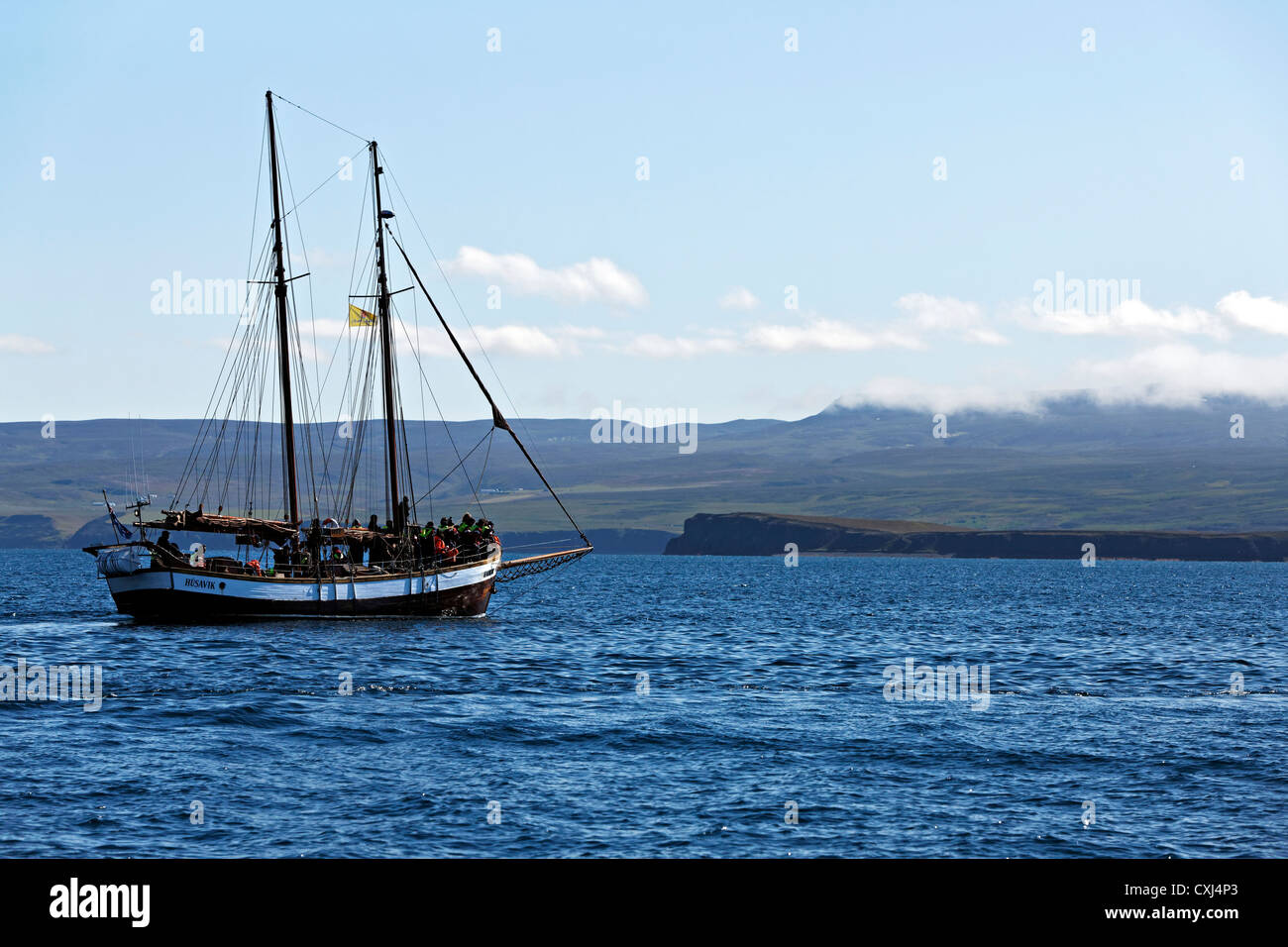 Whale watching boat, Húsavik Iceland Stock Photo - Alamy