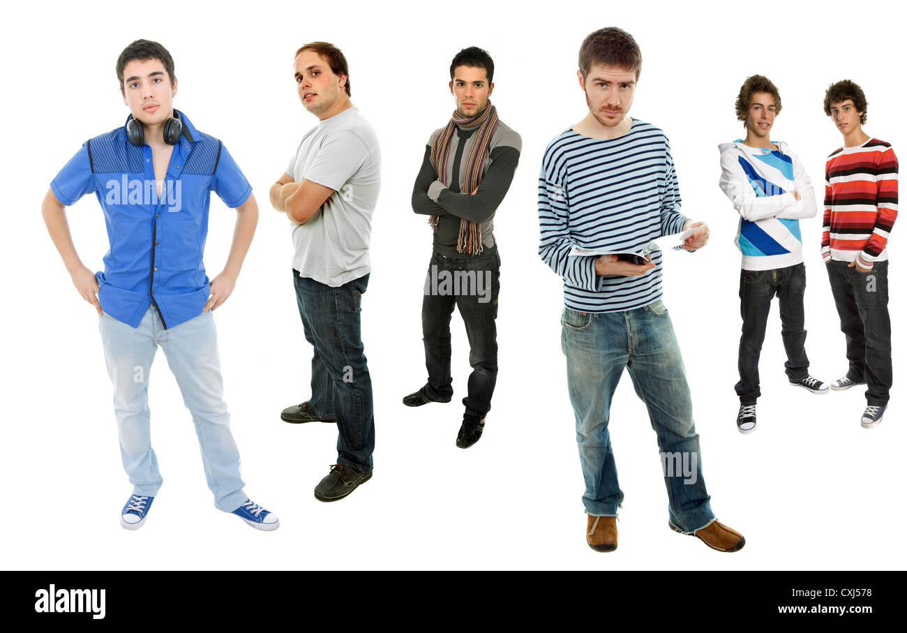 group of young men full body, isolated Stock Photo - Alamy