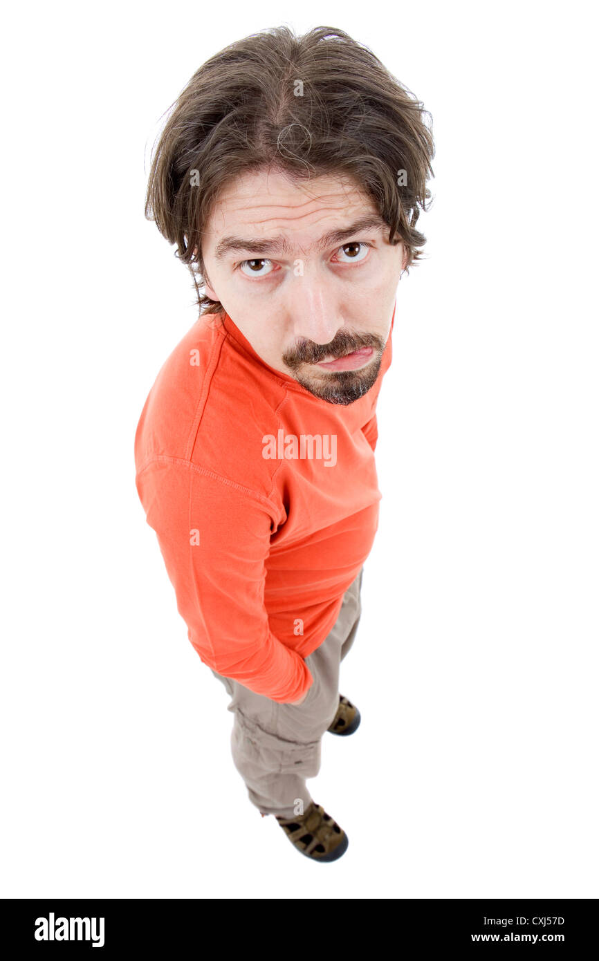 young casual man full body in a white background Stock Photo - Alamy