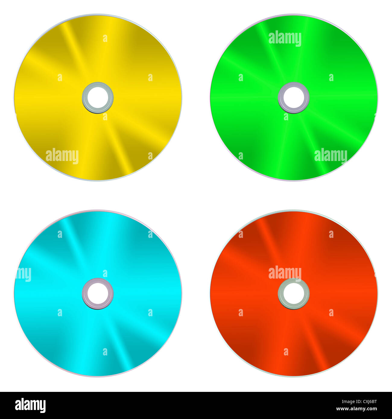 Compact discs isolated against a white background Stock Photo - Alamy