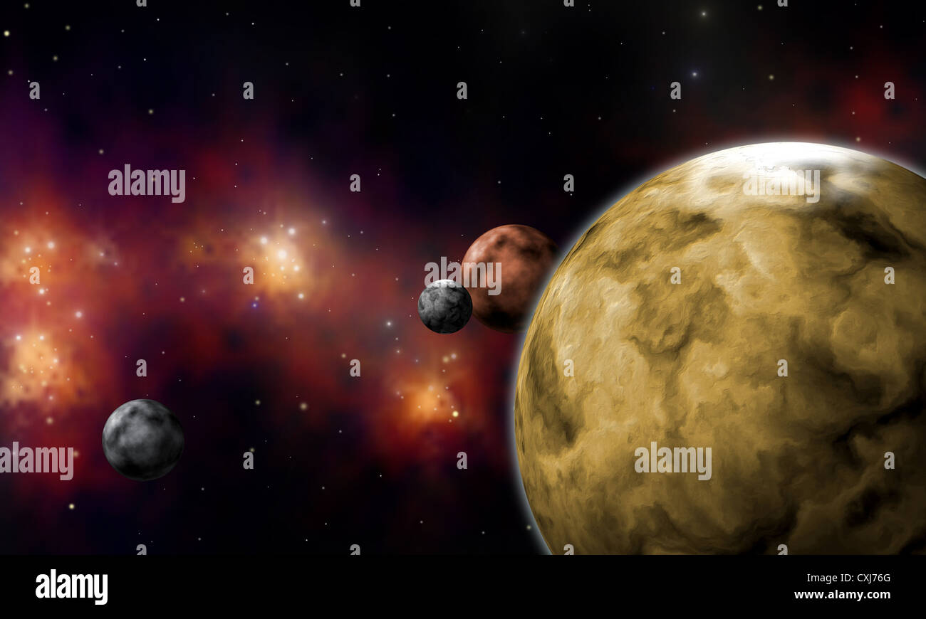 extra solar planetary system Stock Photo - Alamy