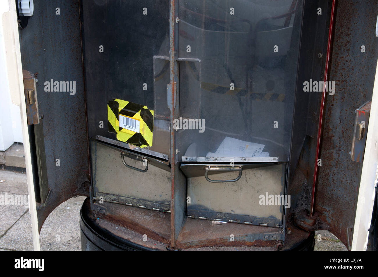 Inside of a double postbox Stock Photo - Alamy