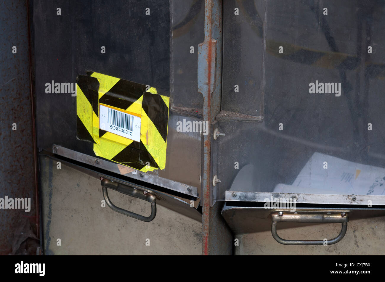 Inside of a double postbox Stock Photo - Alamy