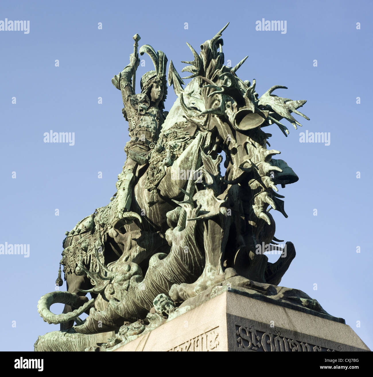 The statue of St. George and the Dragon Stock Photo - Alamy