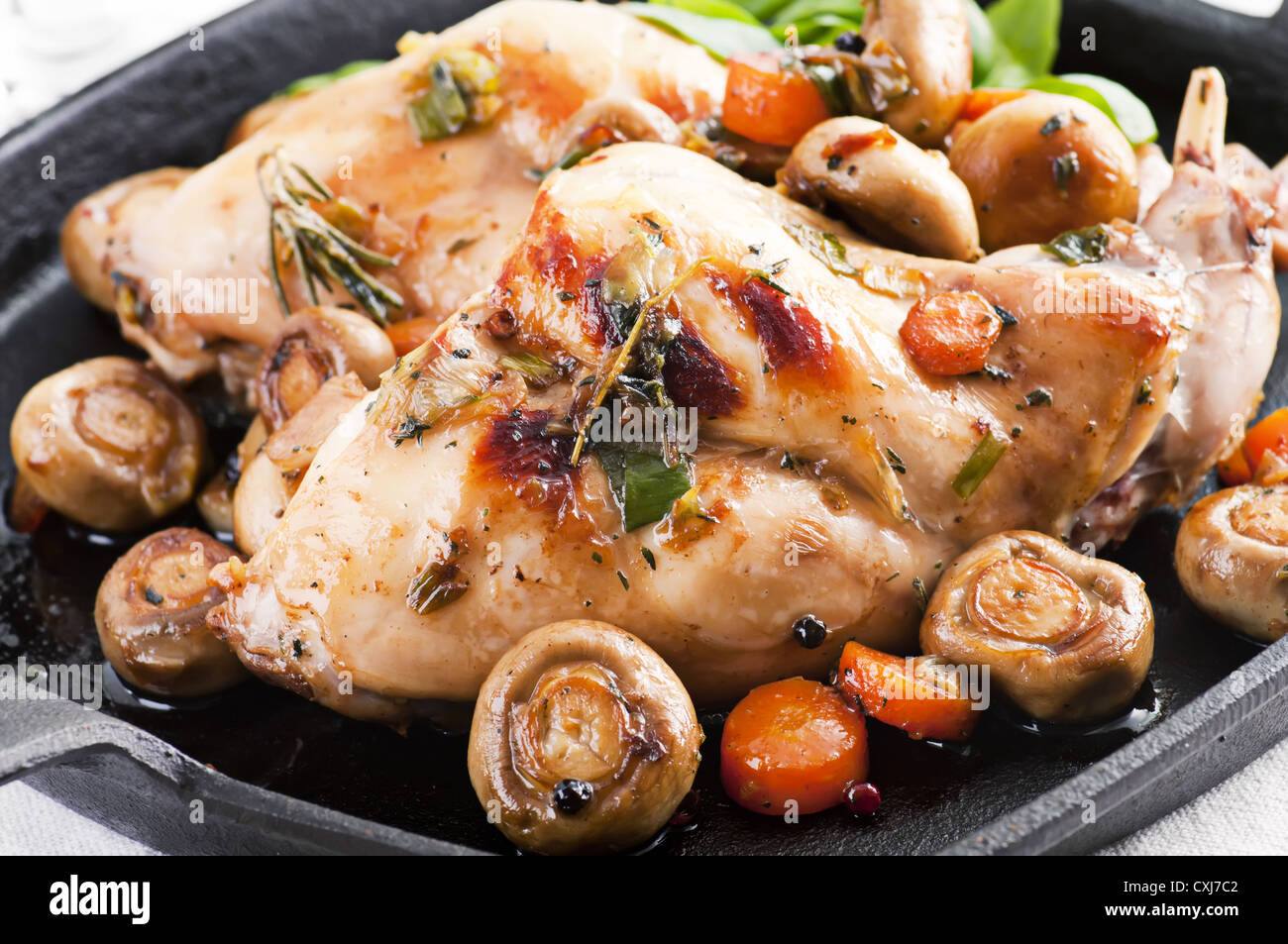 Roast rabbit with herb hi-res stock photography and images - Alamy