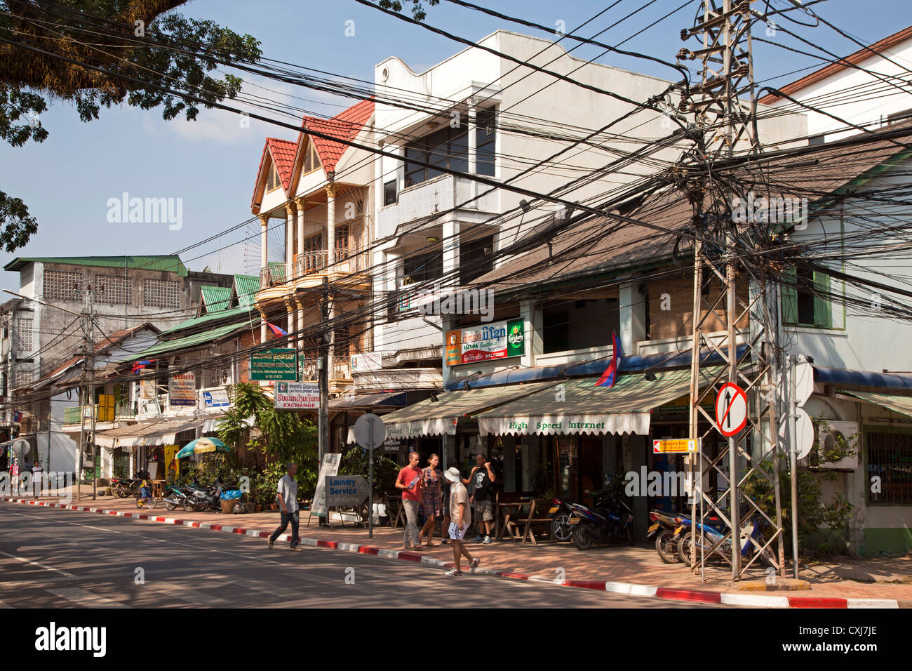 City centre street, Vientiane, Laos Stock Photo - Alamy