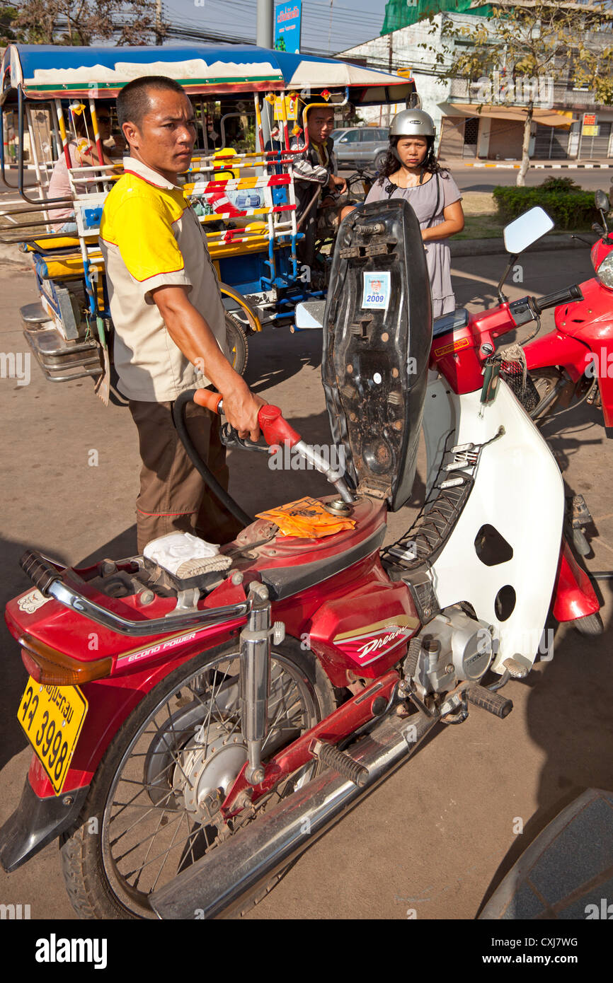 Filling Motorcycle Tank Gas Station High Resolution Stock Photography ...