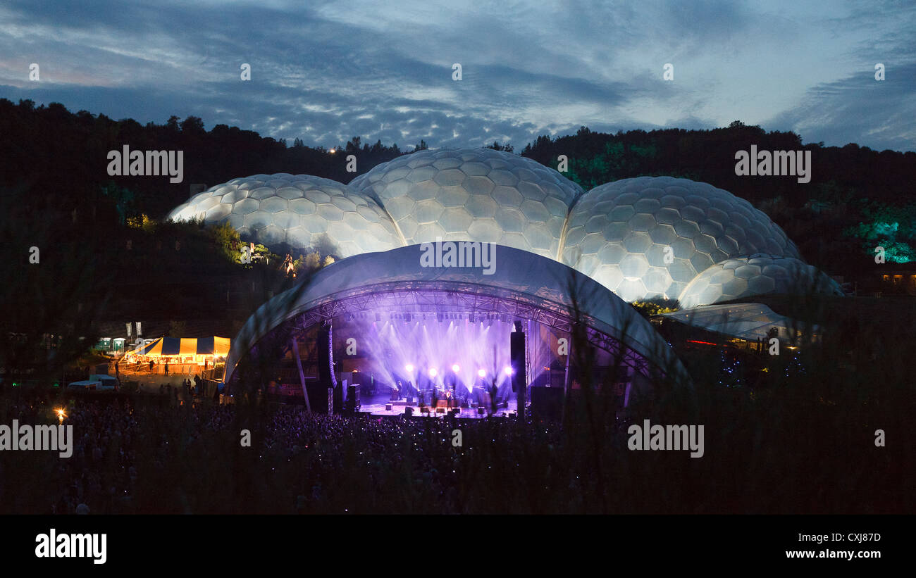The biomes of the Eden Project beyond the stage of the Eden Sessions ...