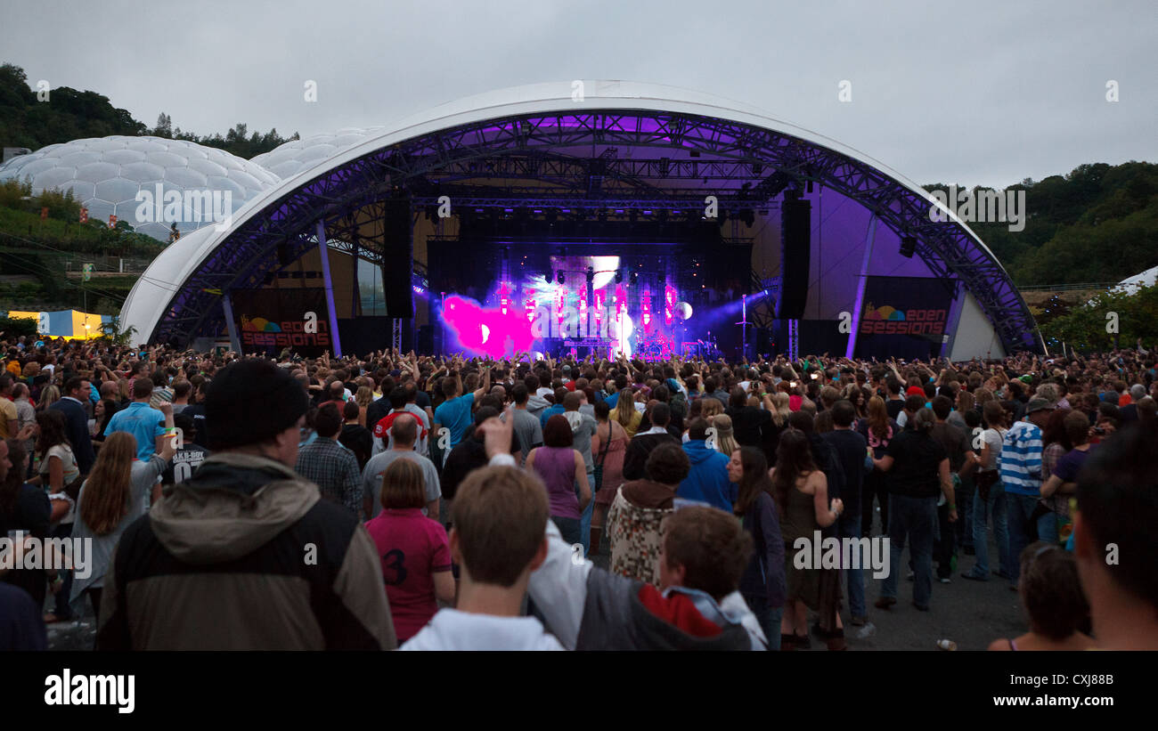 The biomes of the Eden Project beyond the stage of the Eden Sessions ...