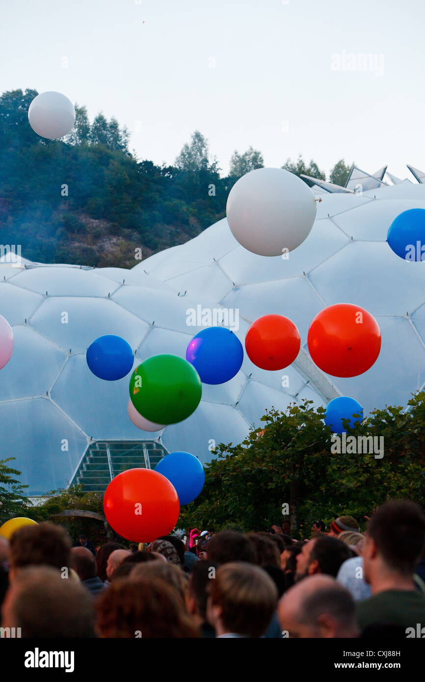 The biomes of the Eden Project beyond the stage of the Eden Sessions ...