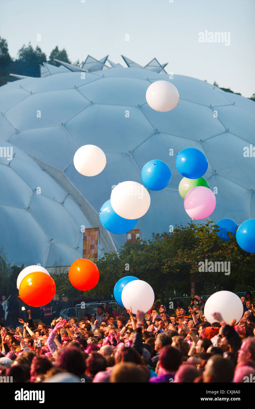 The biomes of the Eden Project beyond the stage of the Eden Sessions ...